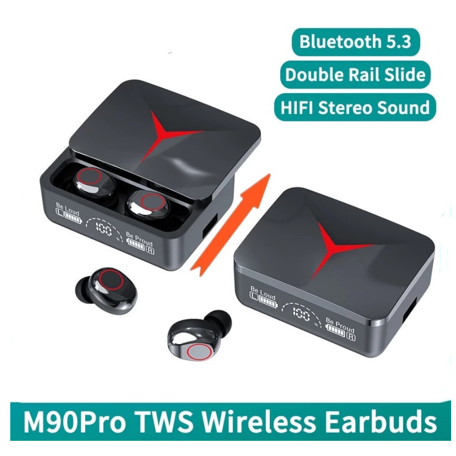 TWS Wireless Bluetooth Headset M90 PRO LED Display Stereo Bass Touch ...