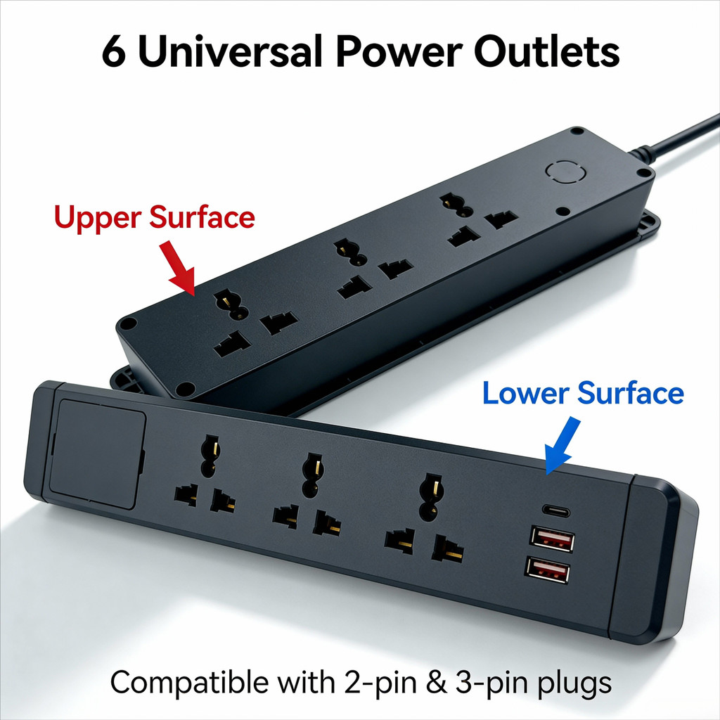 FUNAYA Universal Double-sided Desktop Embedded Socket with MK SG MY UK ...
