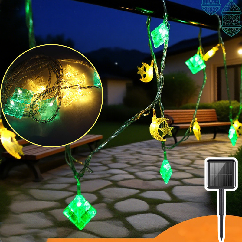 2026 Solar Star Moon Strip Light Ketupat Lampu Ramadan Decor Outdoor ...