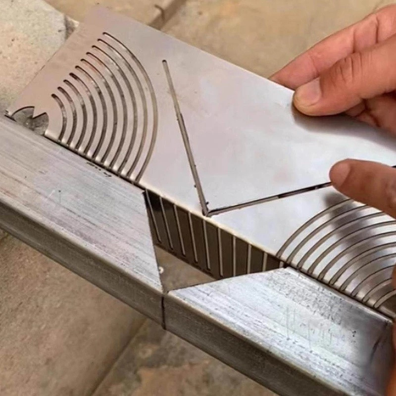 90 Degree Folding Ruler, Metal Marking Tool for Square Tube Pipe ...