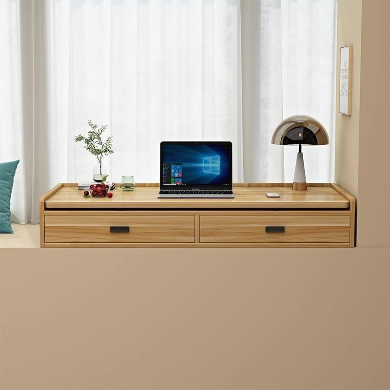 Table bay window renovation sliding desk storage cabinet integrated ...