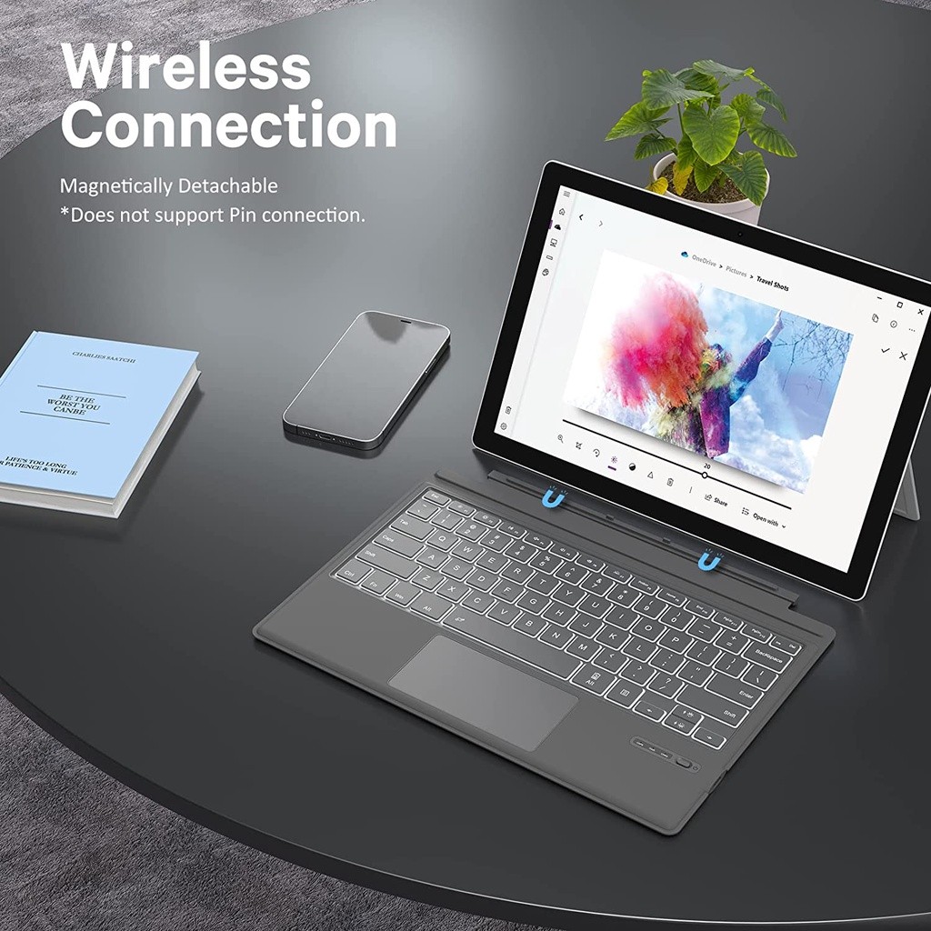 Papan Kekunci Surface Pro Wireless Bluetooth Keyboard For Microsoft 6482
