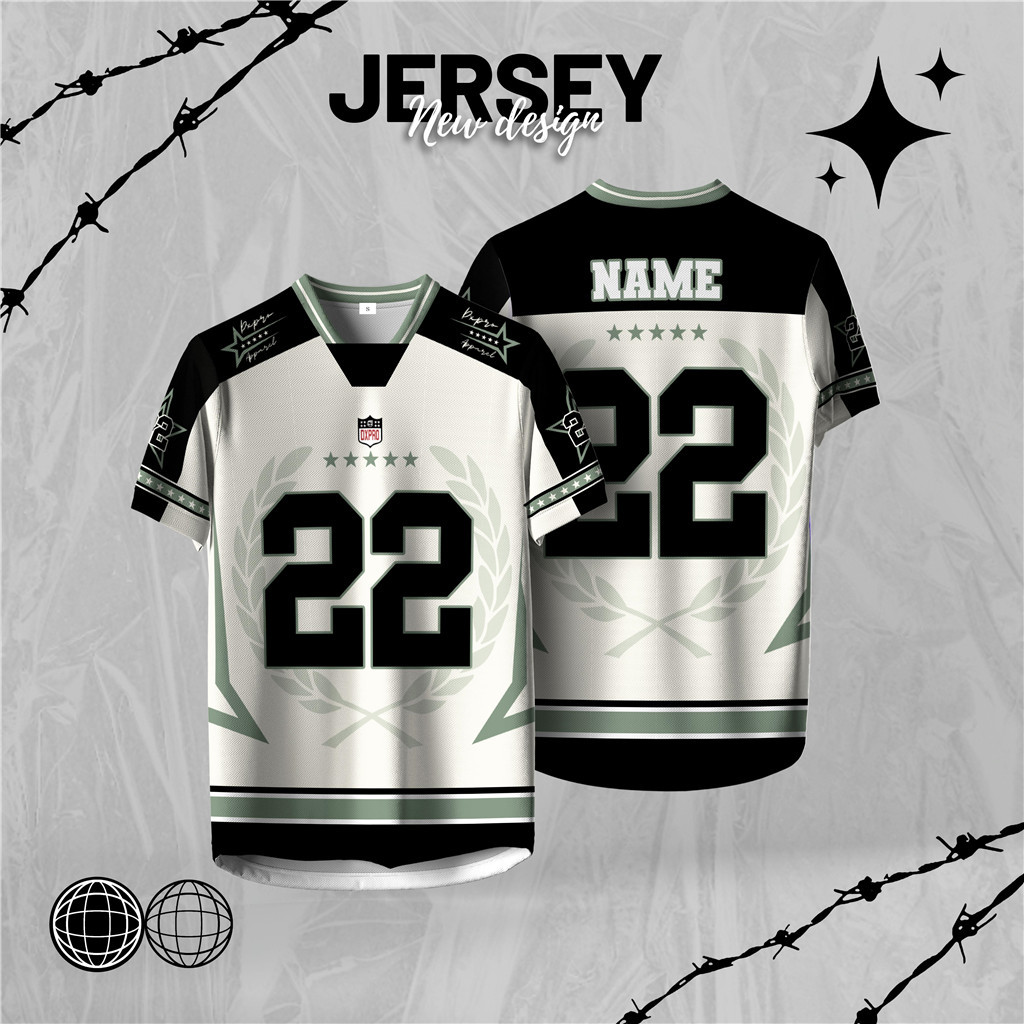 【Free Custom Name & Number】no 22 NFL Edition Jersey Baju Tshirt Lelaki ...