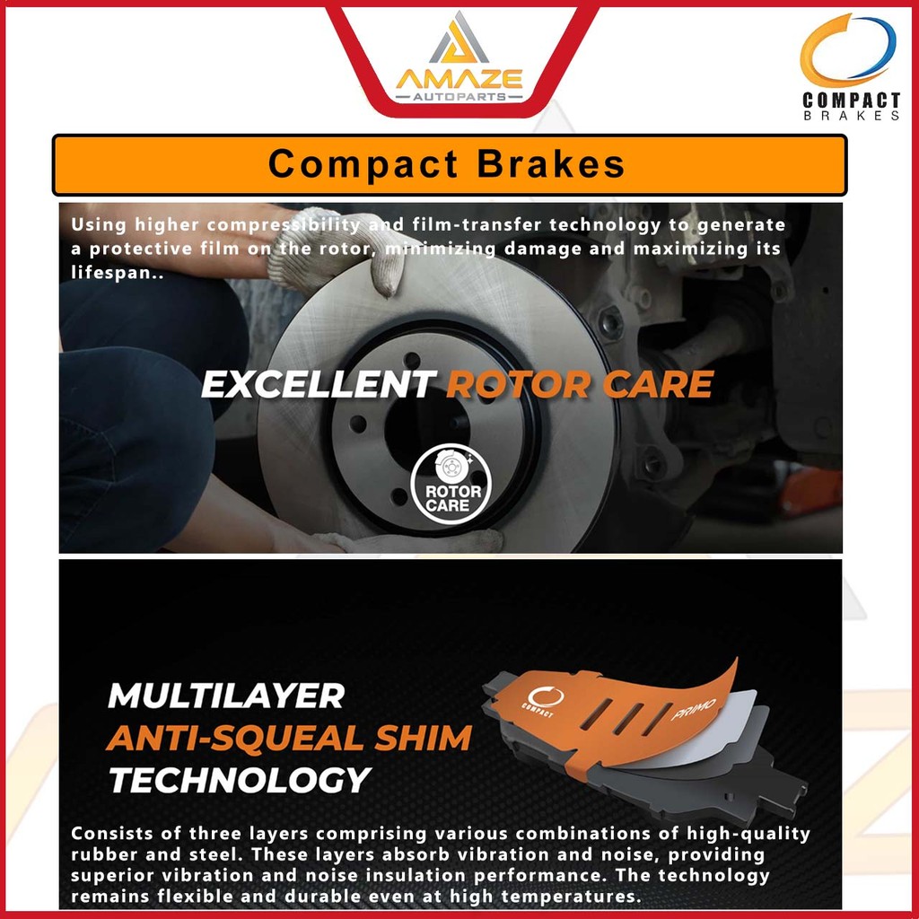 Compact Nano X Ceramic Brake Pad for Isuzu D-Max (2008-2013)[Amaze ...