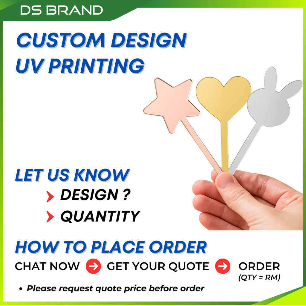 STICK TOPPER KEK KOSONG DIY / DIY BLANK CAKE TOPPER STICK / Custom UV ...
