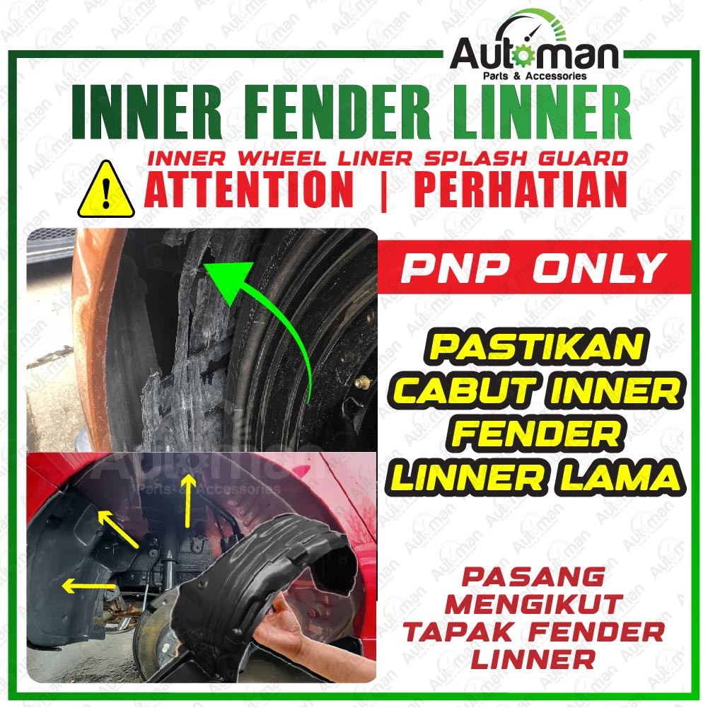 Fender Liner Cover Perodua Myvi Alza Bezza Kancil Saga Wira Persona ...