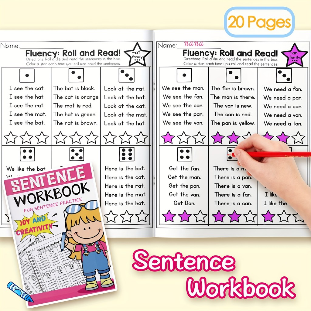 Early Learning English Sentence Book: Write, Color, and Remember Easily ...