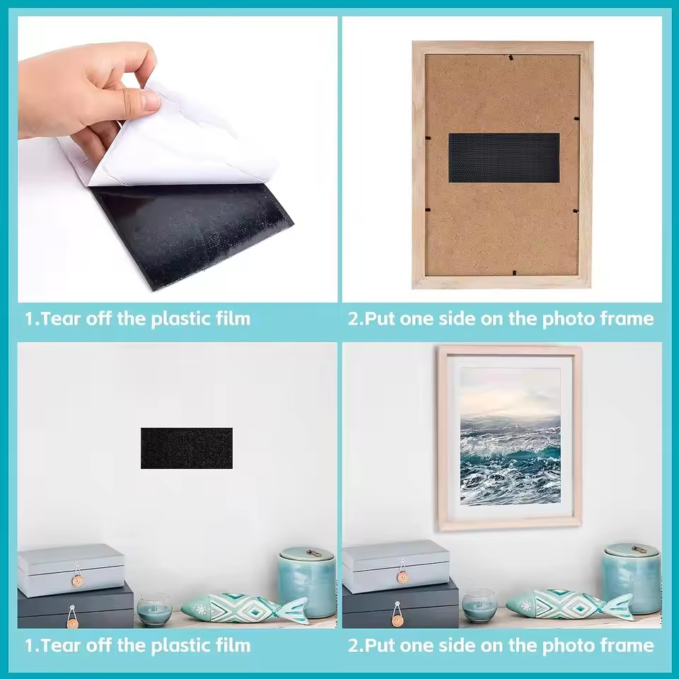 Reusable Magic Nylon Sticker Tape Self Adhesive Extra Strong Double ...