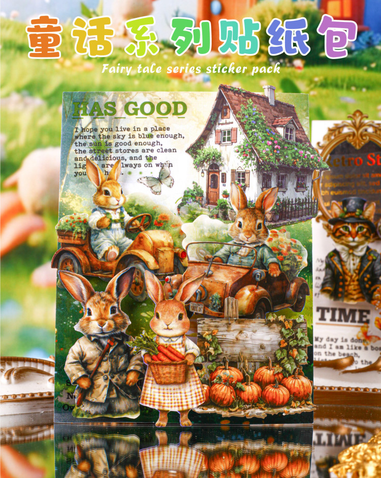 ENWEI 20 Pcs [Fairy Tale Series] PET Material Pastoral Rabbit Cute ...
