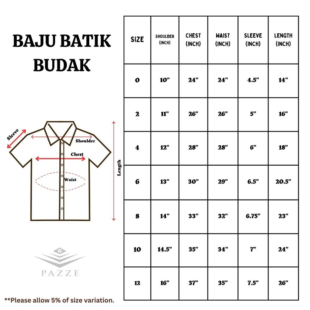 [Sedondon Series 6/6] Batik Slim Fit Short Sleeve Batik Budak SS30385C6 ...