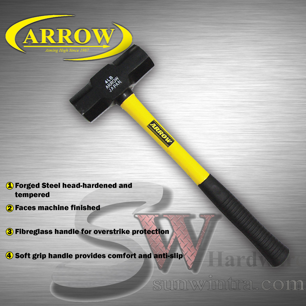 NIETZ HEAVY DUTY BLACKSMITH HAMMER WITH FIBERGLASS HANDLE DOUBLE FACE ...