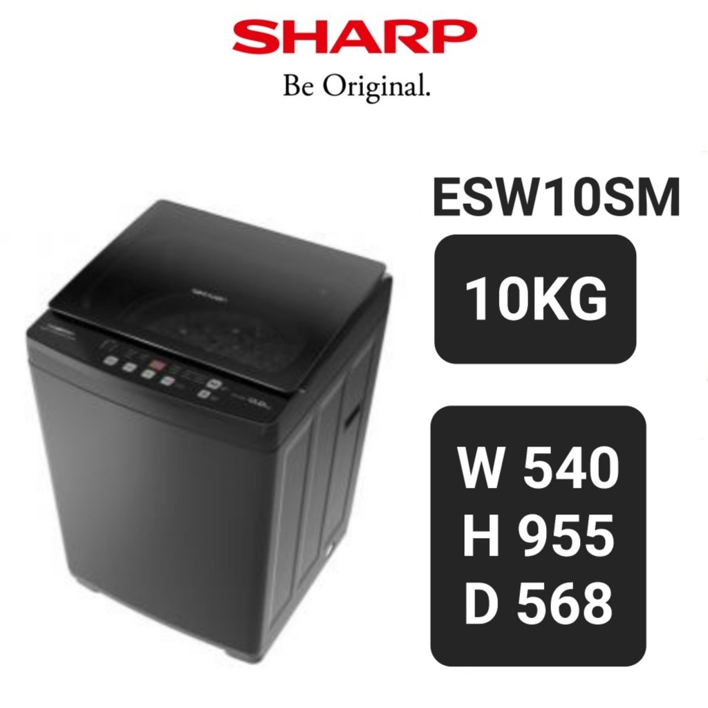 Sharp ESW10SM 10KG DD Inverter Top Load Washing Machine Mesin Basuh ...