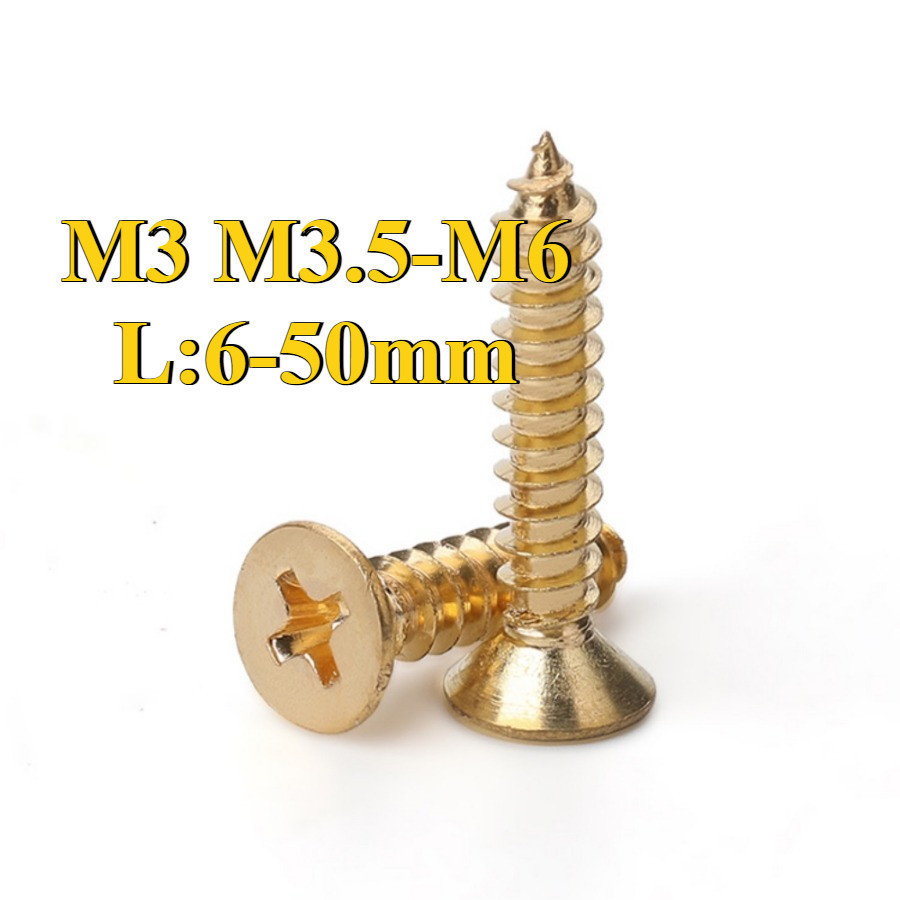 Phillips Countersunk Self-Tapping Screw H68 Brass All Copper Flat Head ...