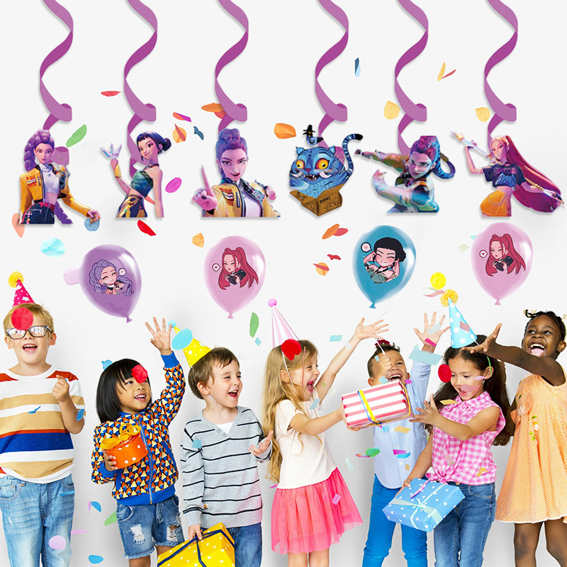 Huntrix Men's Group Theme Birthday Party Decoration K-Pop Demon Hunters ...