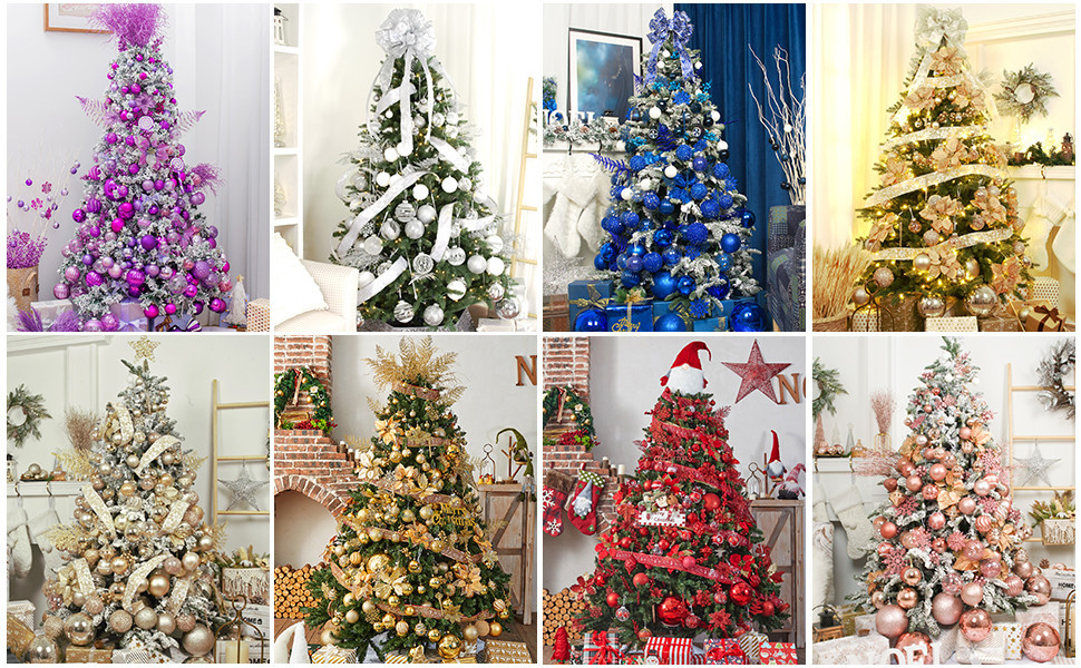 6-24pcs Christmas Balls Christmas Tree Ornaments Ball Xmas Hanging Tree ...