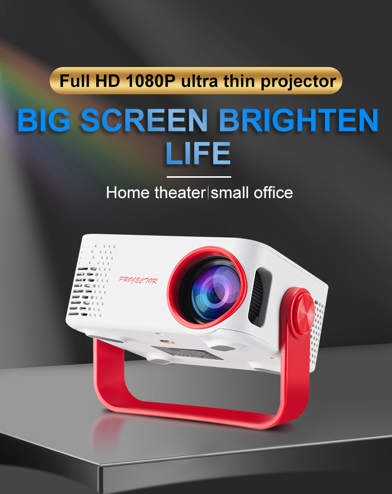 1080P Small Projector Home Portable Movie Projector LED WiFi 360 Deg ...