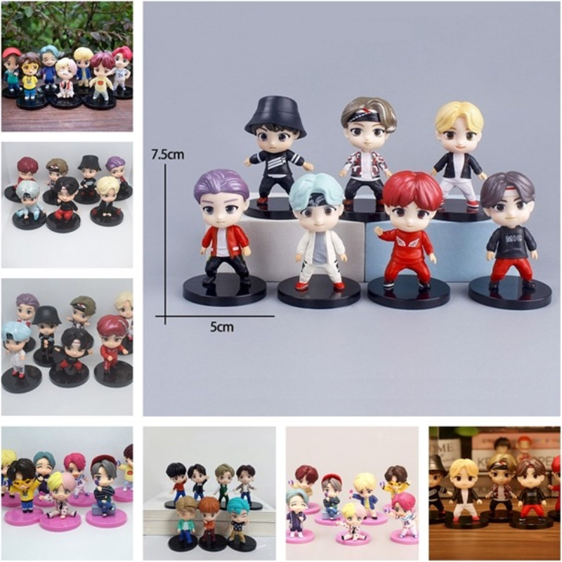 7pcs/set Tinytan BTS Action Figure Jimin V Jungkook Suga Jimin Rm J ...
