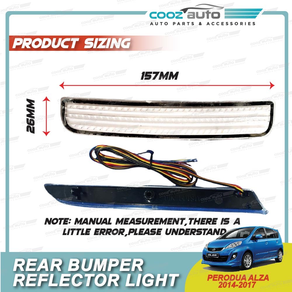 Perodua Alza 2015 - 2018 Rear Bumper Lamp Reflector Brake Light LED DRL ...