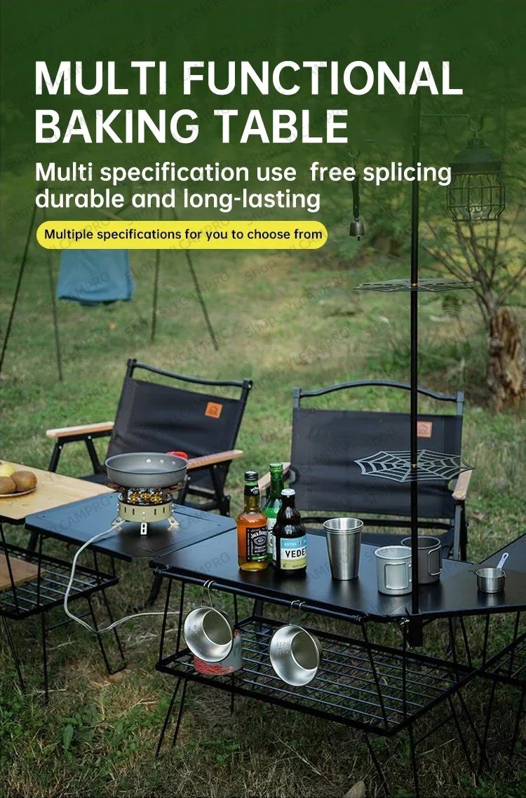 Mesh Grid Table IGT Iron Steel Mesh Camping Rack Table Foldable ...