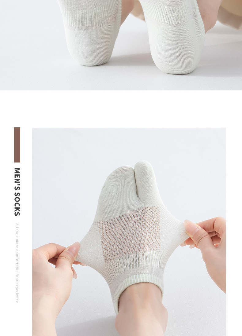 Two Toed Socks for Women Summer Thin Mesh Breathable Shallow Mouth ...