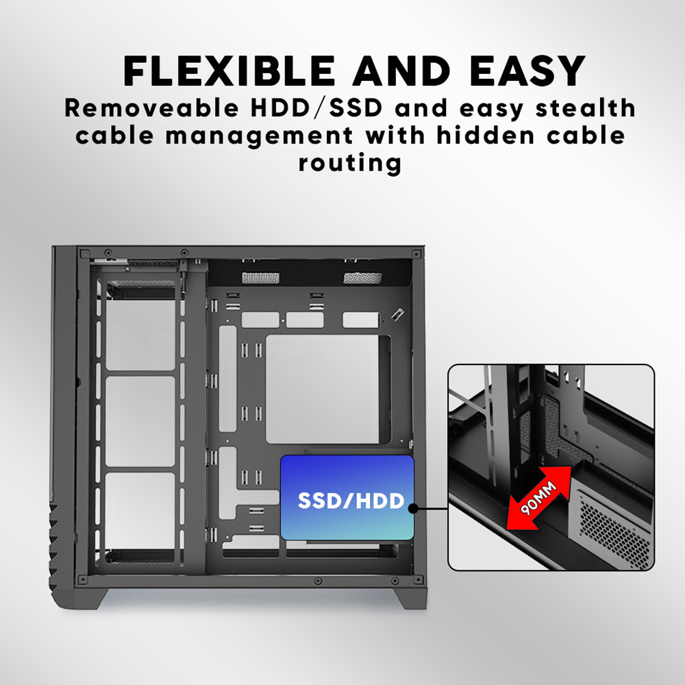 Armaggeddon AQUARON X CURVE GIGA ATX Fish Tank Design Gaming PC Case ...