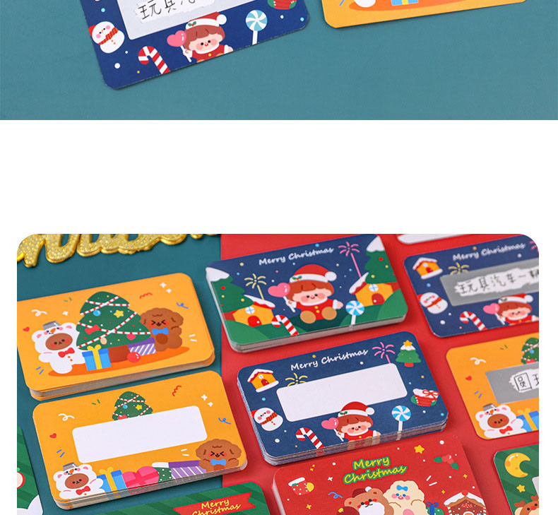 20pcs Cartoon Christmas Series Scratch Card Activity Handwritten ...