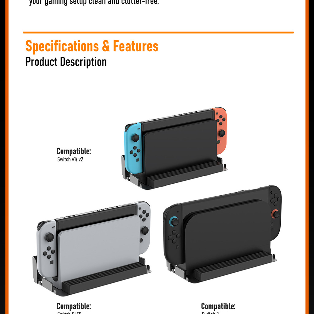DOBE Nintendo Switch Wall Mount Bracket Stand Hanger Switch 2 OLED ...