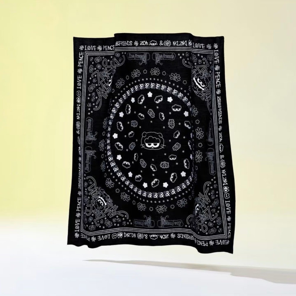 Kpop Idol G-DRAGON ZO&FRIENDS GD ZOA Foldable Square Scarf Silk Scarf ...