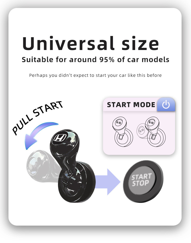 Metal Car Start Button Lever Pull Rod One-button Start Button General ...