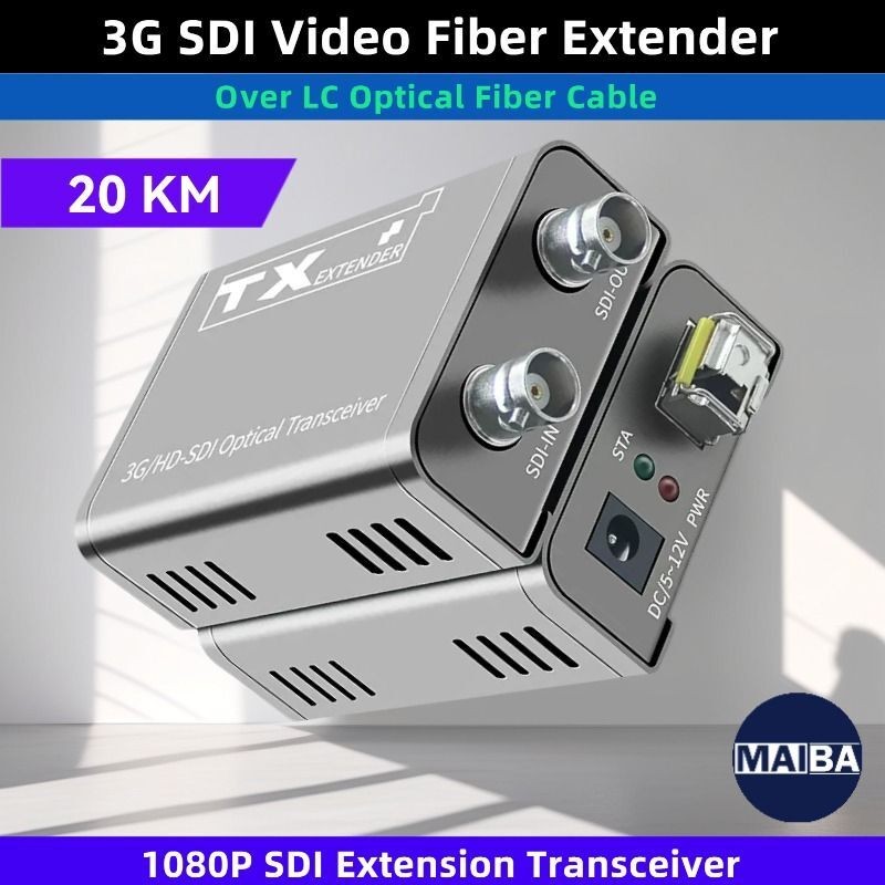 3G SDI Video Fiber Extender over LC Optical Fiber Cable 20Km 1080P SDI ...