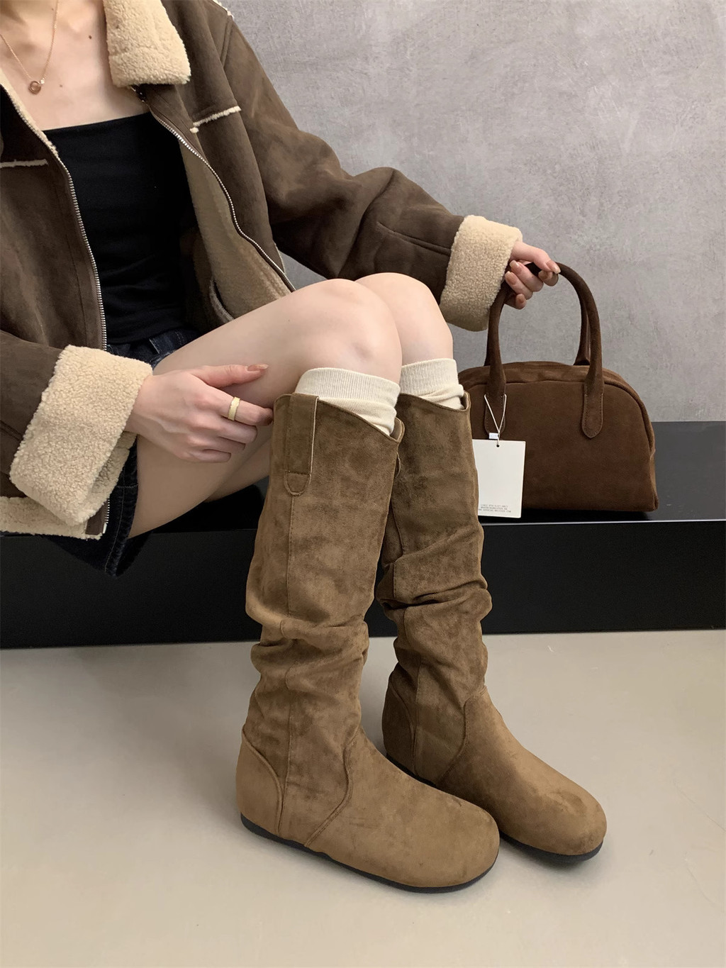 Pile Boots - Retro Style | Women's Autumn Winter Flat Boots | Quick ...