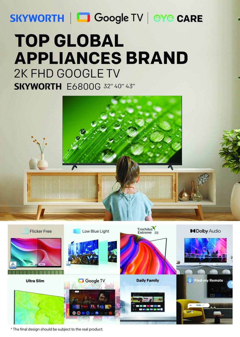 SKYWORTH 40" 40E6800G FHD GOOGLE LED TV | Shopee Malaysia