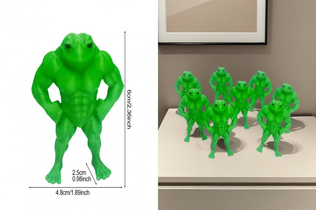 [WX] Muscular Frog Statue Pla Frog Sculpture 3d Printed Muscle Frog ...