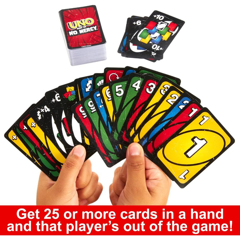 UNO Show 'Em No Mercy Ruthless Card Game of Twists, Penalties, No-Holds ...