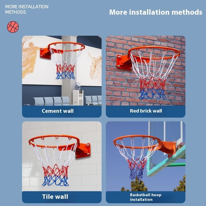 Dunkable basketball hoop, double-spring wall-mounted solid basketball ...