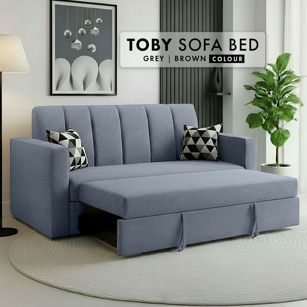 F&F: Toby Luxury 2-in-1 Sofa Bed – Pull Out & Adjustable/ 2/3 Seater ...