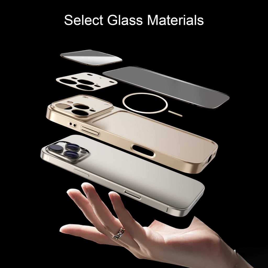 New Orange Luxury Explosive Frosted Large Window Glass Hard Case ...