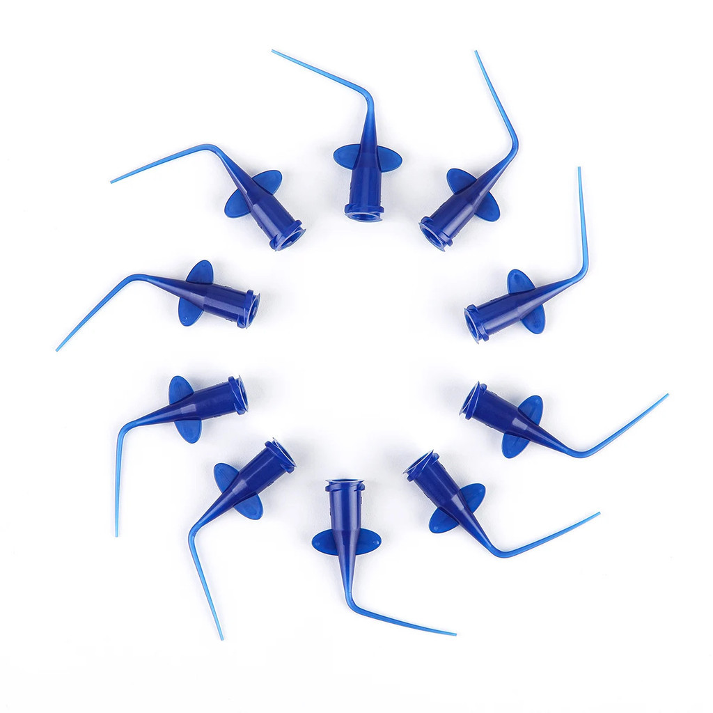 10Pcs/bag Dental Disposable Plastic Syringe Tip Blue Transparent Endo ...