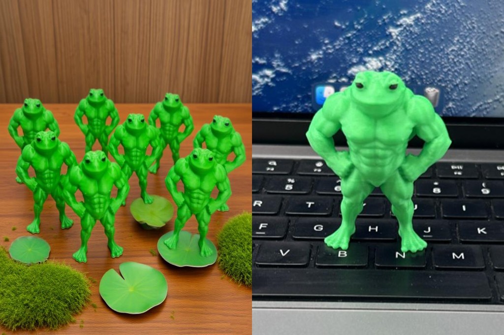 [WX] Muscular Frog Statue Pla Frog Sculpture 3d Printed Muscle Frog ...