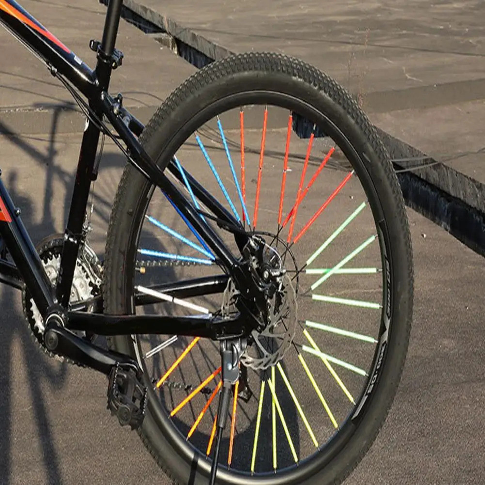 Reflective Spokes Colorful Bicycle Spoke Skins for Night Riding Easy ...