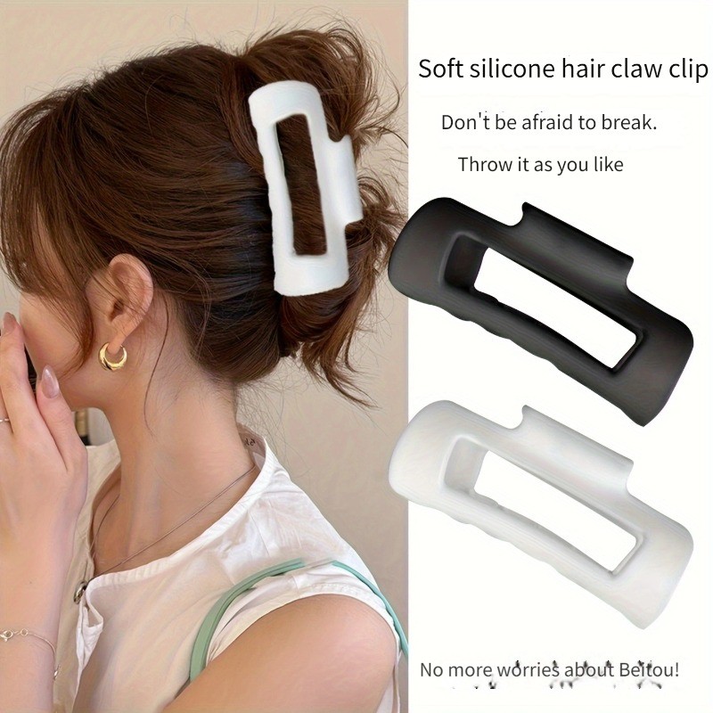 Soft Silicone Shark Hair Clips for Women Protective Elastic Hair Clip ...