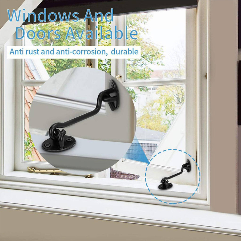 Solid Stainless Window Hook Door Latch Catch Holder Steel Hook Window ...
