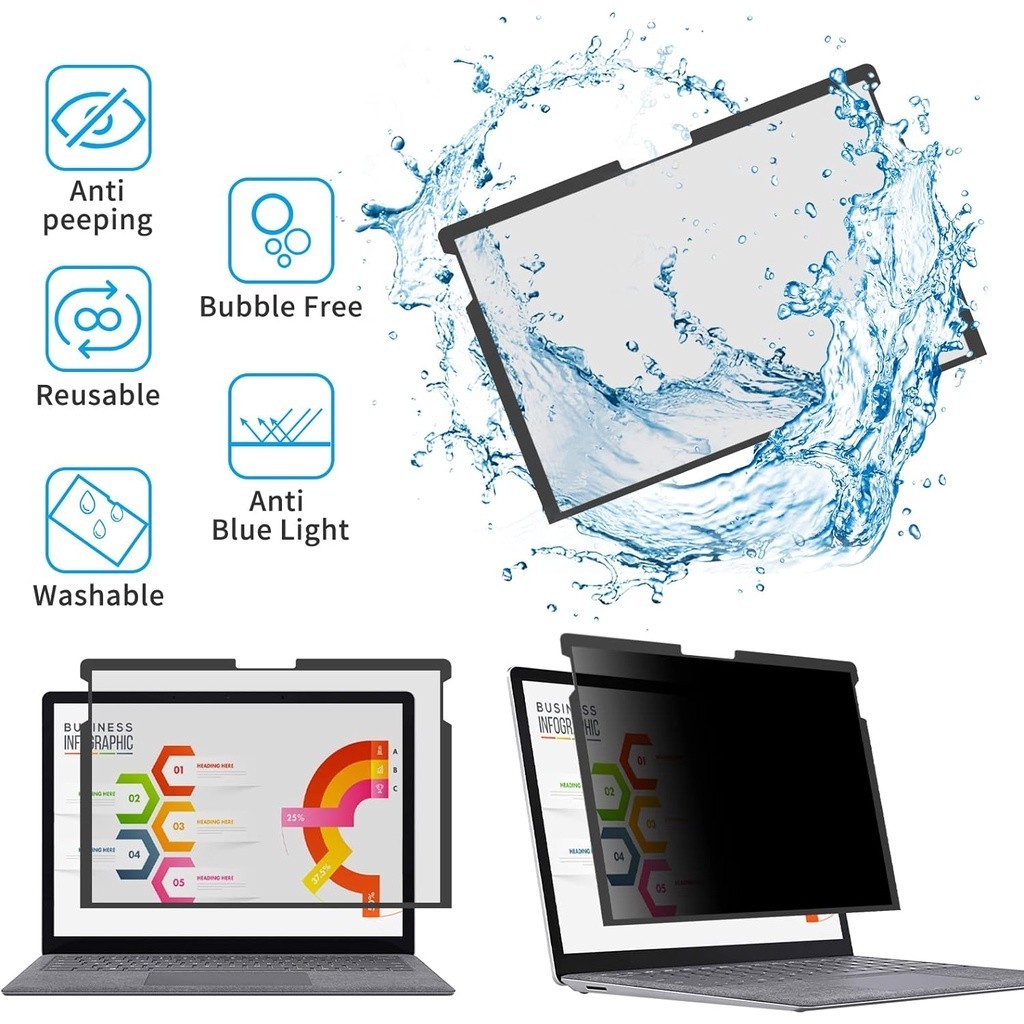 Privasi Privacy Screen Protector for Microsoft Surface 4 5 6 7 Pro 9 10 ...