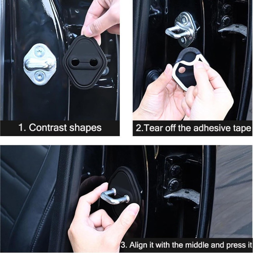 XS Car Silicone Door Latch Protective Cover Vehicle Doors Locks Guard ...