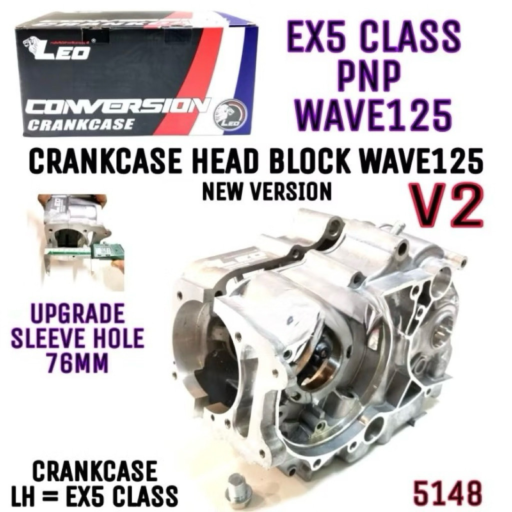 LEO EX5 CLASS 1 EX5 DREAM WAVE100 CRANKCASE PNP WAVE125 HEAD BLOCK BLOK ...