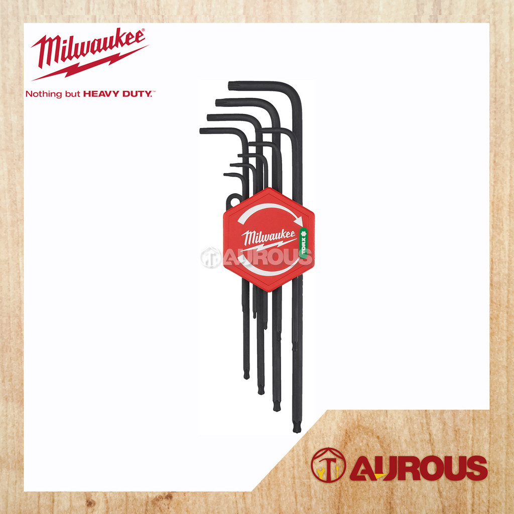MILWAUKEE 9 KEY L-FORM TORX KEY SET 4932492693 (SIZE T8 - T40) | Shopee ...