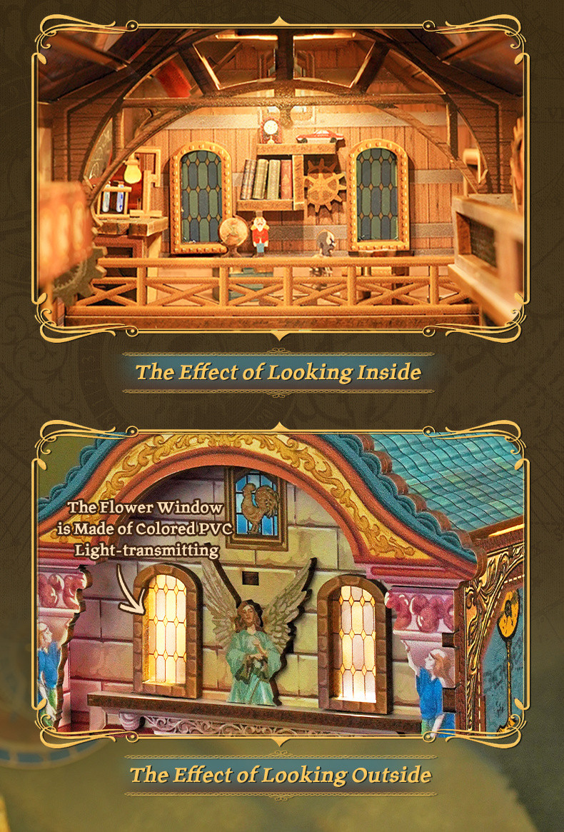 Tonecheer DIY Book Nook Clock Tower Puzzles (TQ136) DIY Miniature ...