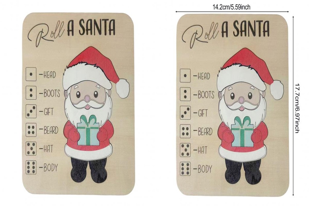 ALINA Wooden Board Game Holiday Party Game Fun Christmas Reindeer Dice ...