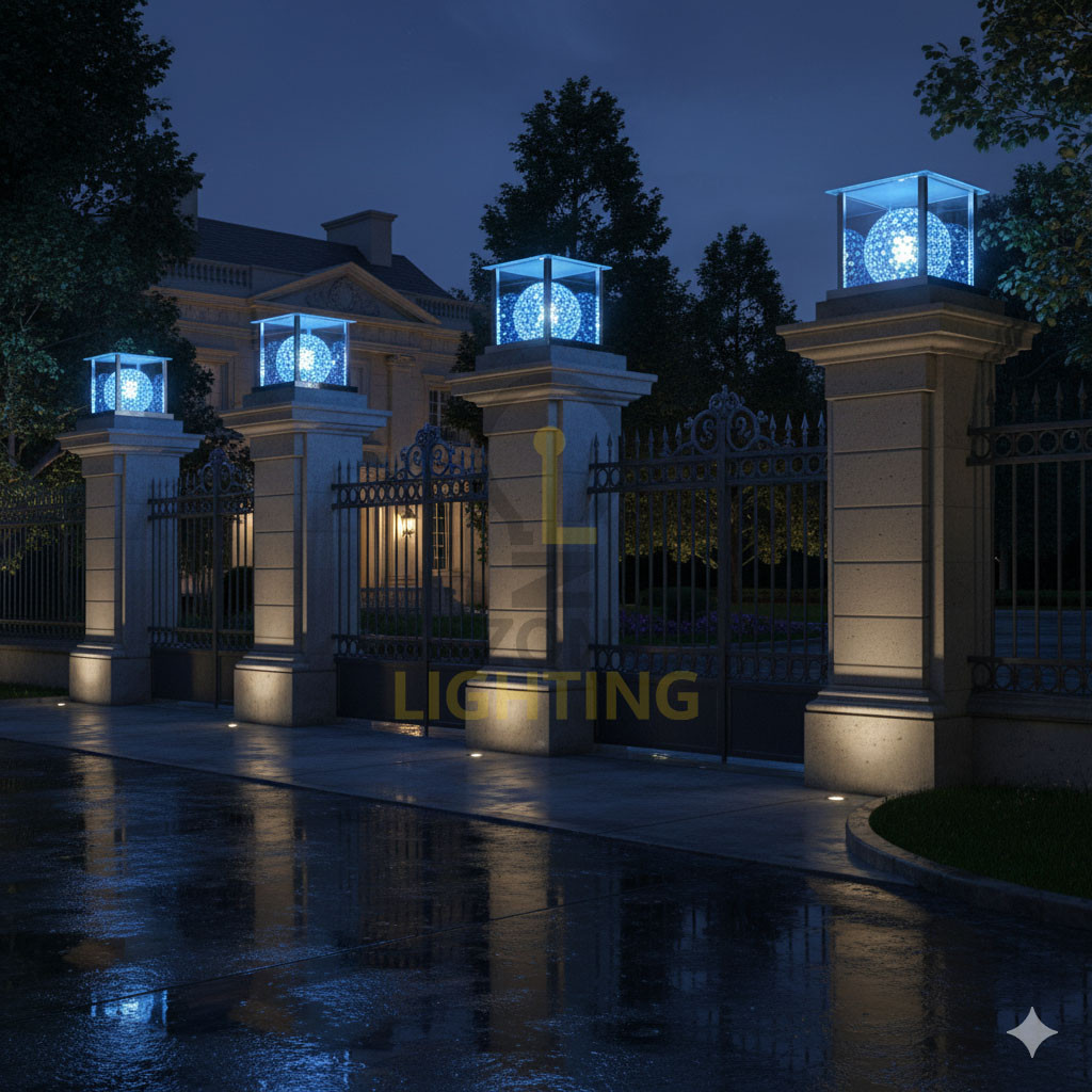 Crystal ball gate light stainless steel weatherproof gate light gate ...