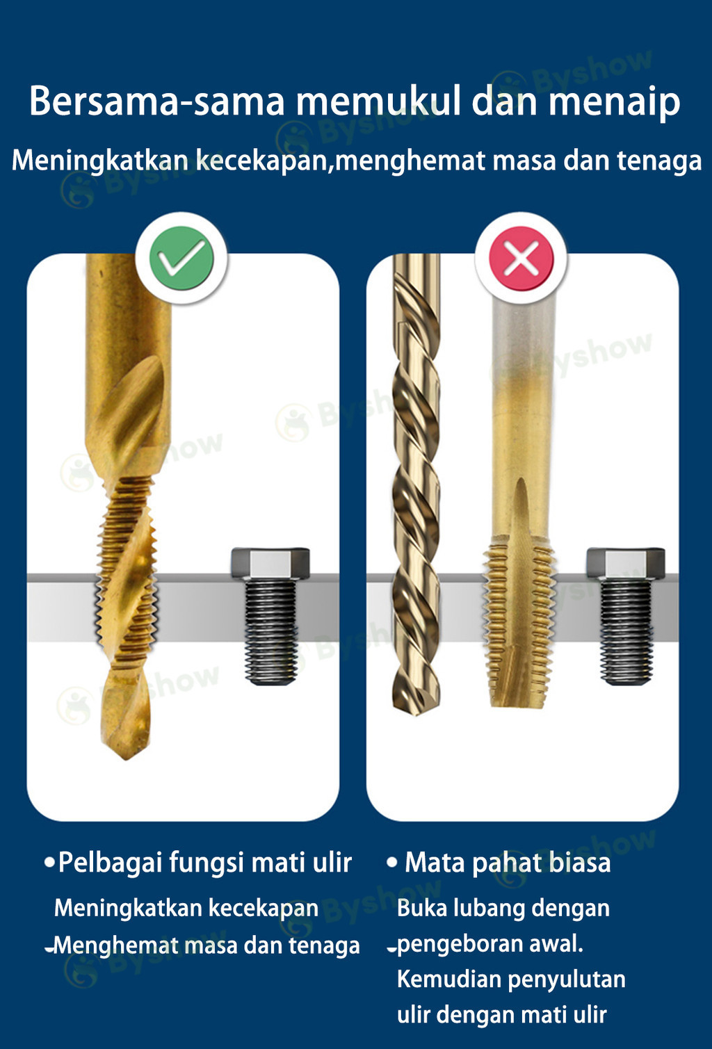 Mata Drilling Tapping Bits Set Titanium HSS Accurate Thread Metric ...